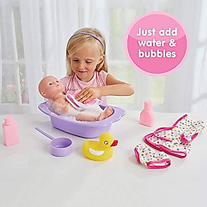 Kidoozie Bathtime Baby, 12-Inch Doll, Bath tub and Accessories for Kids, Pretend Play, Ages 3 and up (G02566)