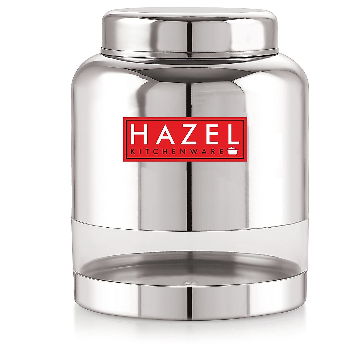 HAZEL Stainless Steel Kitchen Containers I Barni shape Container Set of 6, 2000 ml each with Airtight Lid | Multipurpose Storage Box for Kitchen Containers Set with Glossy Finish