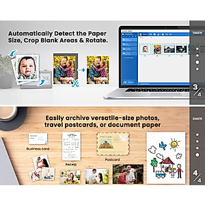 Plustek Photo Scanner - ephoto Z300, Scan 4x6 Photo in 2sec, Auto Crop and Deskew CCD Sensor. Support Mac and PC