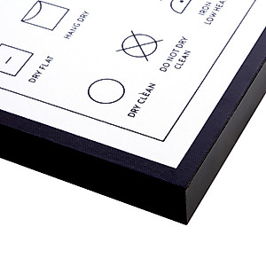 Juvale Framed Laundry Symbols Wall Art Canvas, Laundry Room Decor Sign (12 x 16 In)