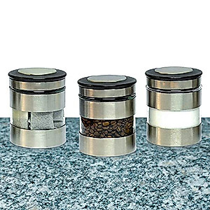 Le'raze Airtight Food Storage Container for Kitchen Counter with Window, [Set of 3] Canister Set Ideal for Flour Tea, Sugar, Coffee, Candy, Cookie Jar.