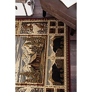 Universal Rugs Lakeside Retreat Area Rug, 9' x 12', Red