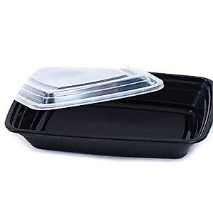 28 oz Reusable Food Storage 25 Pack Containers with Lids by EcoQuality – Rectangular BPA Free Freezer, Microwave & Dishwasher Safe – Airtight & Watertight Stackable, Lunch Meal Prep, To-Go, Bento Box