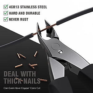 TOMEEM Toenail Clipper Pedicure Tool - Professional Podiatrist Toe Nail Cutter for Thick & Ingrown Nails, Sharp Curved Blade for Men, Women & Seniors