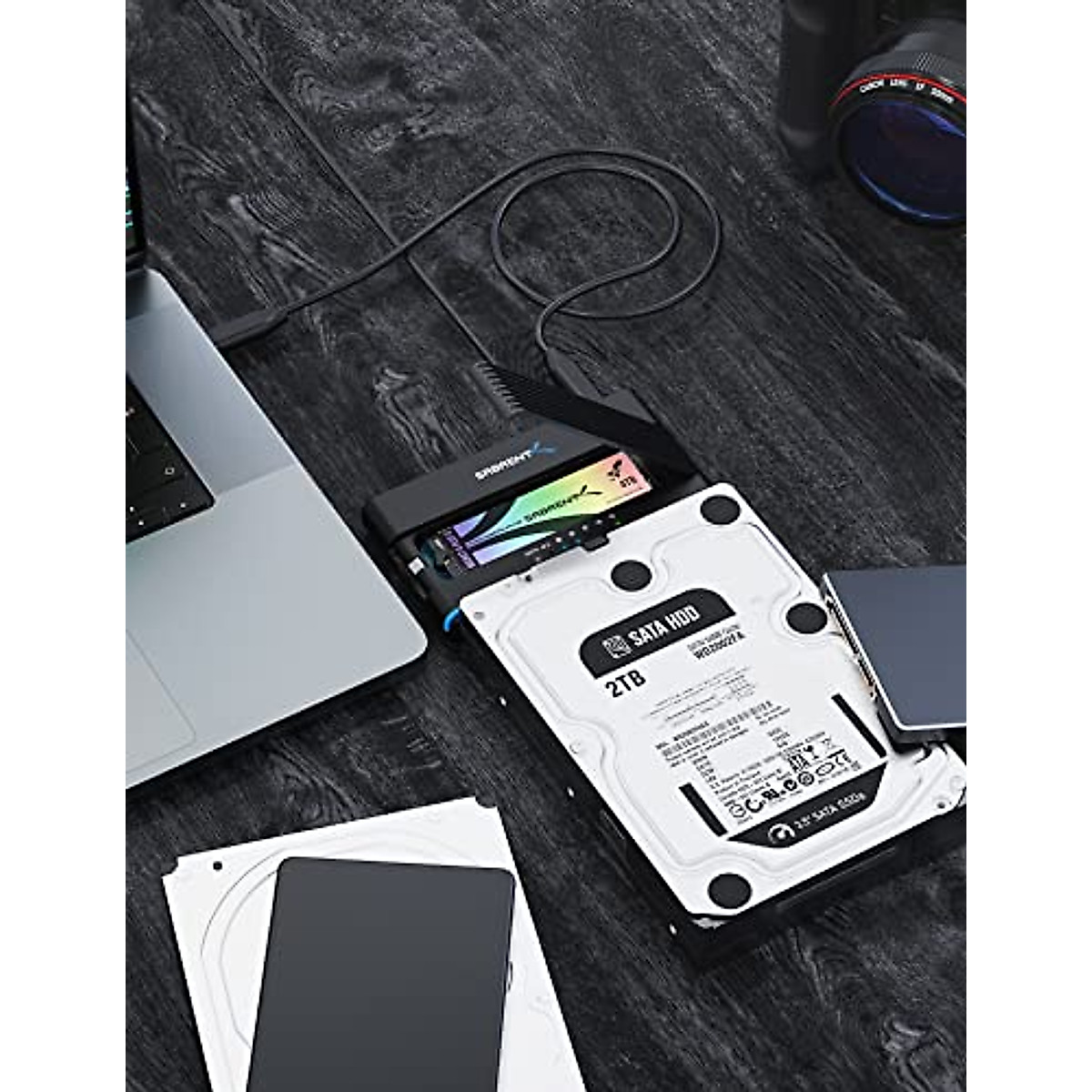 SABRENT USB 3.2 Type C M.2 PCIe NVMe + 2.5/3.5 Inch SSD & HDD Converter [DS-UCMH]