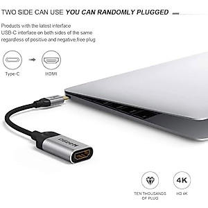 QGeeM USB C to HDMI Adapter 4K Cable, USB Type-C to HDMI Adapter [Thunderbolt 3/4] HDMI Adapter for Laptop MacBook Pro/Air, iPhone15 Pro max, Dell XPS, HP.Pixelbook, Thinkpad,Surface,Ipad Pro etc.