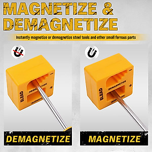 11PCS Screwdriver Set 5 Phillips and 5 Slotted Tips magnetic screwdriver set screw driver work on small screws as well as large. Magnetizer Demagnetizer for Screwdriver Tips Bits and Small Tools