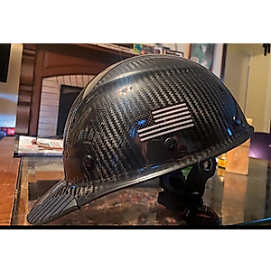 Pair - REFLECTIVE Stealthy American Flag Hard Hat Stickers | Black Ops Decals | Tactical Gear Survival Labels | USA Flags Toolbox Helmet Patriotic Old Glory