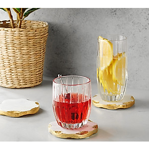 Godinger Drinking Glasses Set, Highball Drinking Glasses and Whiskey Glasses, 8pc Barware Set, Tall Glass Cups, Water Glasses, Cocktail Glasses - 4 Highballs (12oz) and 4 Whiskey Glasses (10oz)