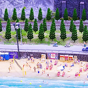 16pcs Model Trees Mixed, Mini Pine Trees Model Tree Diorama Tree Miniature Landscape Trees for DIY Train Scenery Landscape (Natural Green)