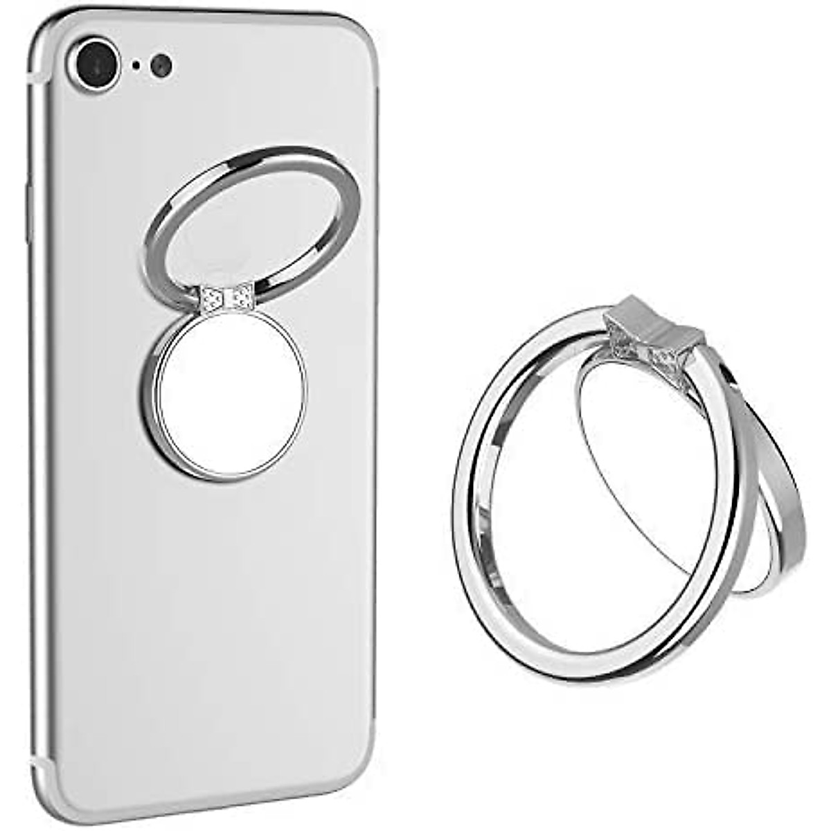 VASIVO Mirror Phone Ring Holder, 360° Swivel Ring Holder Finger Holder Holder for iPhone 7/7 Plus, Galaxy S8/S8 Plus and Other Smartphones (Silver)
