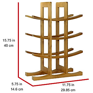 Oceanstar WR1149 12-Bottle Natural Bamboo Wine Rack , Red