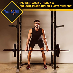 Yes4All Power Rack J-Hooks 2x2 + Weight Holder Attachment 2x2