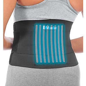 MUELLER Sports Medicine Adjustable Back Brace for Men and Women, Relief for Upper and Lower Back Pain, Sciatica, and Scoliosis, Black, One Size Fits Most
