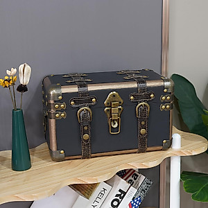 Kepciti Decorative Storage Box - Antique Wooden Manual Box with Cover, Gift & Home Decor (13.38 * 7.87 * 7.87 inch)
