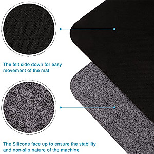 IYSHOUGONG Heat Resistant Mat for Air Fryer,4Pcs Heat Resistant Pad and Black Round Coaster Countertop Protector Mat Kitchen Appliance Non-Slip Mat Kitchen Thickened Felt Oven Mat