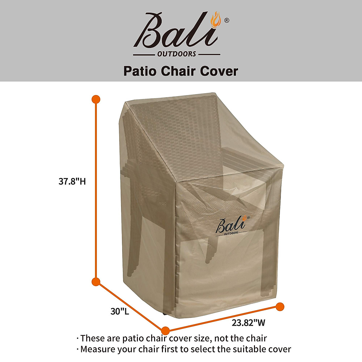 BALI OUTDOORS Stackable Patio Chair Cover Waterproof Outdoor Patio Furniture Cover, Brown