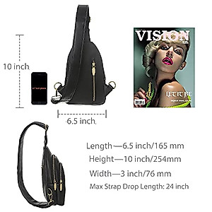 Small Crossbody Purse, Fanny Packs for Women Man Sling Bag Vegan Leather Crossbody Sling Purse for Gifts(Style5-Black)