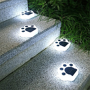 ZHUANYIYI 4 Pieces, Outdoor Solar Lights, Creative Bear Paws Inserted Lawn Landscape Lights, Home Garden Pavement Decorative Street Lights, Courtyard Waterproof Wall Lights