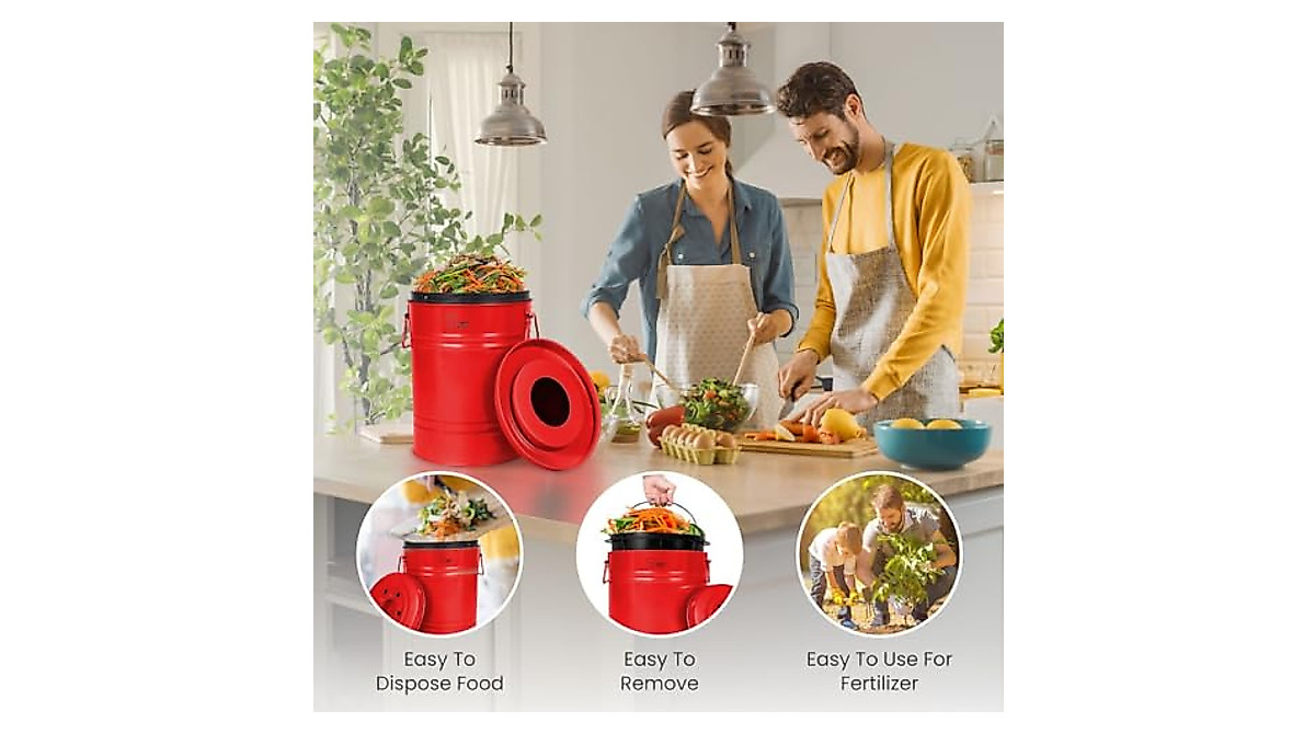 Chef's Star 0.8 Gallon Kitchen Compost Bin - Odor Free