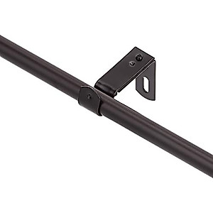 Amazon Basics 5/8-Inch Curtain Rod with Cage Finials - 28 to 48 Inch, Dark Bronze (Espresso)