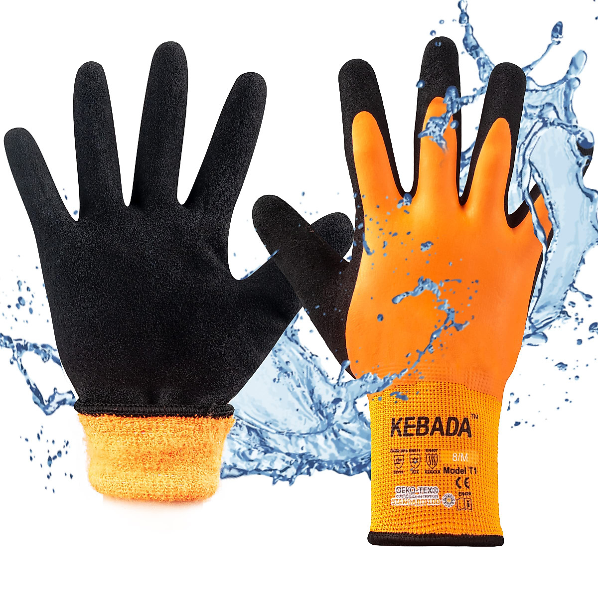 Kebada T1 Waterproof Winter Work Gloves for Men and Women,Insulated Work Gloves for Men Cold Weather,Warm Freezer Gloves Medium