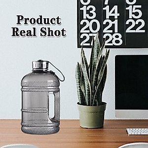 Lizbin Water Jug 1.9L Big Water Bottle, Large Capacity Sports Water Bottle, Leak proof Container Portable Wide Mouth Water Bottles for Outdoor Sports Travel Fitness Gym Cycling Camping Hiking (Black)