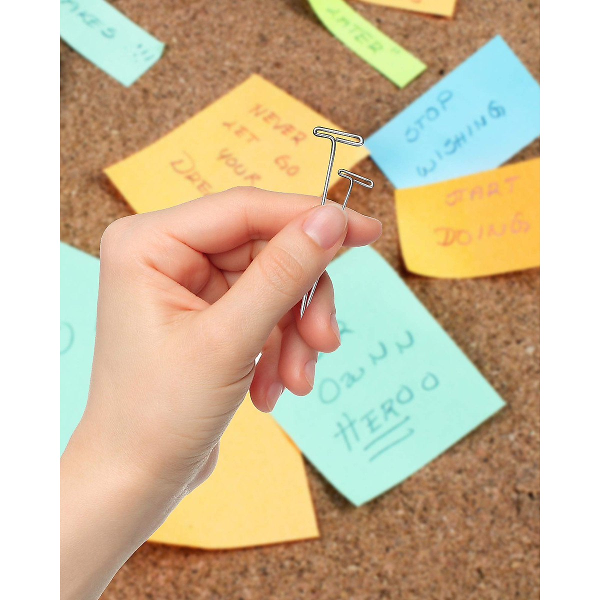 T Pins, 150 PCs T Shape Sewing Pins for Wigs and Crafts, Stainless Steel Push Pin Kit with Clear Box, Ideal for Knitting, Crocheting, Modelling and Office, 100 x 1-1/2 Inch and 50 x 2 Inch