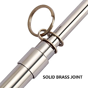 Measureman Heavy Duty Dual Head Truck Tire Gauge, Solid Brass Body, Aluminum Slide, with Hook, Range 10-150psi