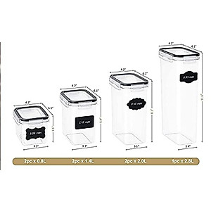 24 Pack plastic kitchen organizer food Storage containers with Lids, For sugar flour, Cereal, dry food.