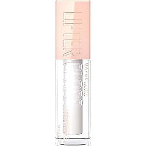 Maybelline Lifter Gloss, Hydrating Lip Gloss with Hyaluronic Acid, High Shine for Plumper Looking Lips, Pearl, Silver Pearl Clear, 0.18 Ounce