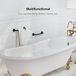 2 Pack 12 Inch Anti Slip Antique Bronze Shower Grab Bar, iMomwee Oil Rubbed Black SUS304 Stainless Steel Bathroom Grab Bar Handle, Safety Shower Balance Bar, Elderly Senior Assist Hand Rail Support