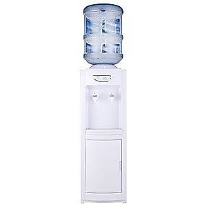 Water Cooler Dispenser, Hot&Cool Top Loading Water Dispenser 5 Gallons Water Coolers with Child Safety Lock Removable Drip Tray & Storage Cabinet