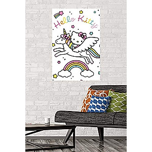Trends International Hello Kitty - Unicorn Wall Poster, 22.375" x 34", Unframed Version