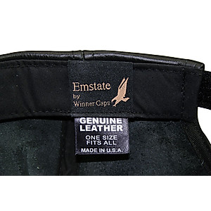 Emstate Genuine Cowhide Leather Unisex Adjustable Baseball Cap Made in USA (Hunter Green)