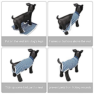 Surgical Recovery Suit for Dogs, Dog Vest to Keep Dog from Licking Abdominal Wound Protector, Pet Neck Collar Alternative (XL,Blue Stripe)