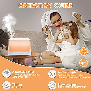 YOGIN humidifiers for Bedroom, 1.8L Ultrasonic Cool Mist Humidifiers for Home Baby Nursery & Plants,Top fill Humidifer with Night Light, Auto Shut Off, Easy Clean