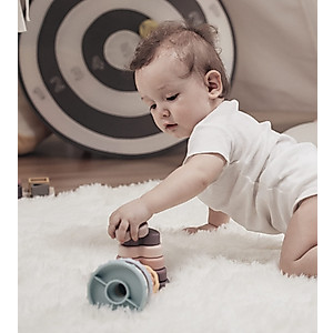 HOFISH 6 Pcs Stacking Toys with Heart Shap, Soft Building Stacker Blocks Tower & Teethers, Squeeze Play with Early Educational Learning Stacking Tower, Gifts for Baby Toys 6 to 12 Months