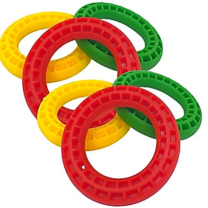Bonka Bird Toys 3623 Pack 6 Strong Rings Foot Talon Craft Part Bird Toys Round Plastic Loop Colored Roll Circle Healthy Activities Groom