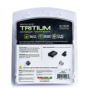 TG TG231K Tritium Glow in the Dark Handgun Pistol Sight for Day & Night Use, Compatible w/ Kimber 1911 Models w/ Fixed Rear Sight, Black