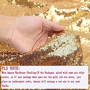 LQIAO Sequin Backdrop Curtain Panel 2x8FT-Gold,Sequin Photography Backdrop Curtain for Party/Home Curtain Decoration 1pc, Pocket 2x8FT(60x245cm))