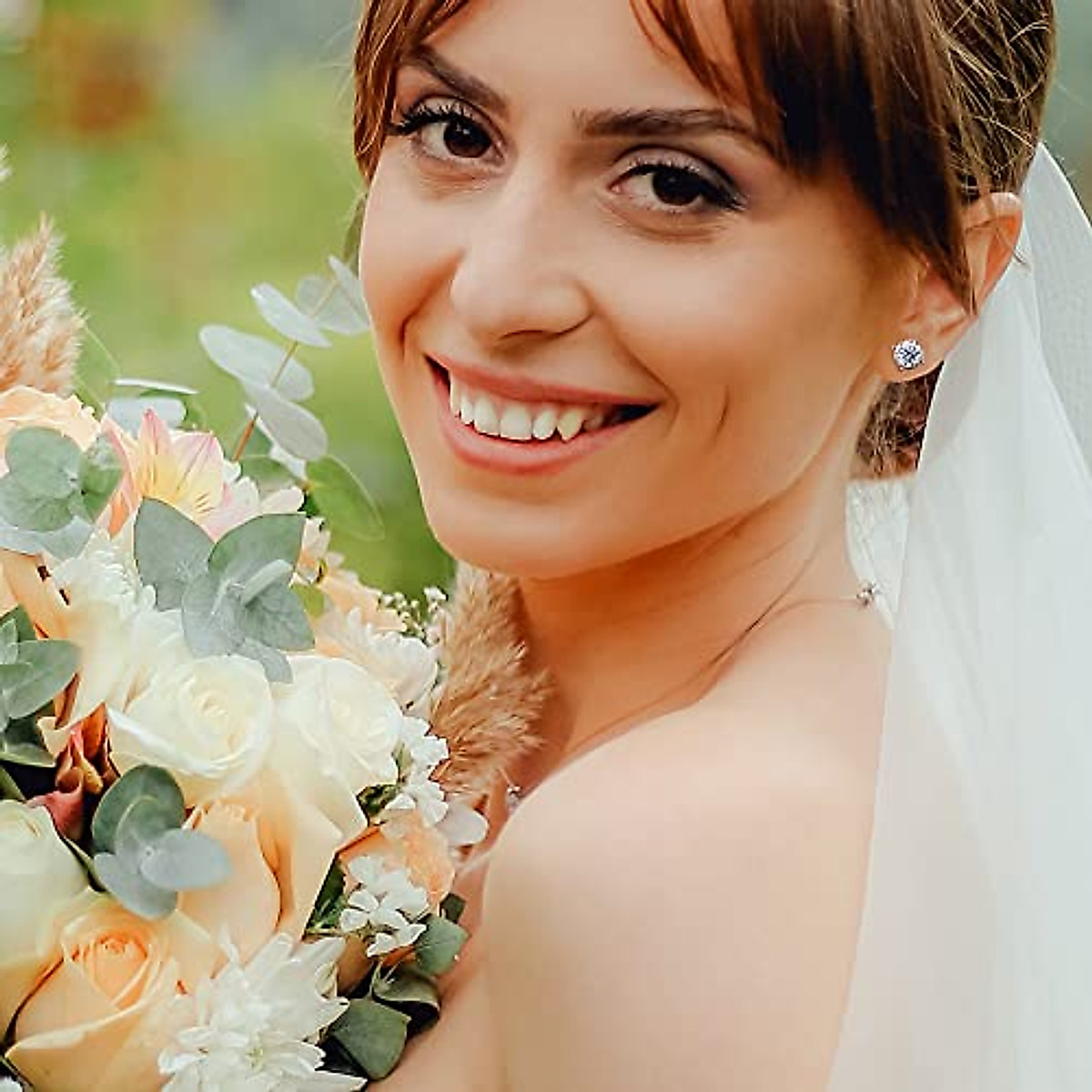 Beyond Brilliance 1.00 Carat Round Cut Lab Grown Diamond Stud Earrings for Women (J, VS2-SI1) Sterling Silver Fine Jewelry | Diamond Jewelry for Women | Gift Box Included