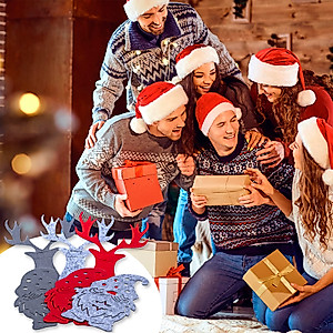 Christmas Cutlery Decoration, 12PCS Christmas Cutlery Bag Silverware Tableware Holder Knife Fork Bag Pouch Decor for Home Dinner Table, Festival Holiday Party, Christmas Tree Decoration (Elk-red)