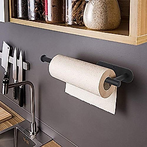 Adhesive Paper Roll Holder, Stainless Steel Paper Towel Holder Under Cabinet for Kitchen Bathroom