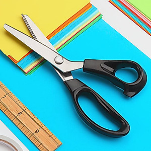 Pinking Shears Scissors for Fabric Paper Cutting, 9" Stainless Steel Zig Zag Cut Scissors, Professional Strong Sharpe Sewing Dressmaking Scissors, Decorative Edge Patterns Serrated