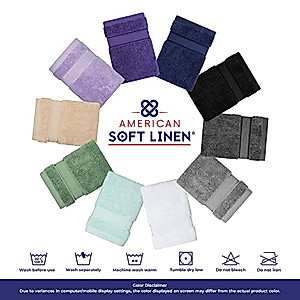 American Soft Linen Salem Bath Towel Set, 6 Piece Towels for Bathroom, 100% Turkish Combed Zero Twist Cotton, 2 Bath Towels 2 Hand Towels 2 Washcloths, Lilac