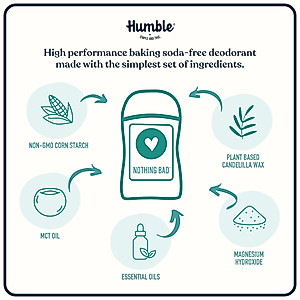 HUMBLE BRANDS Aluminum-Free Deodorant, Vegan and Cruelty- free, Formulated for Sensitive Skin, Moroccan Rose, 2.5 Ounce (Pack of 1)