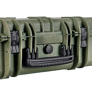 Monoprice Weatherproof Hard Case - 22in x 14in x 8in, OD Green with Customizable Foam, Shockproof, IP67