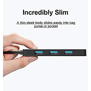 USB 3.0 Hub, VCZHS 4-Port USB Hub 3.0, Ultra-Slim Data USB Hub for Mac and Windows, Ultrabook and Laptop Flash Drive, Mobile HDD USB Hub 3.0
