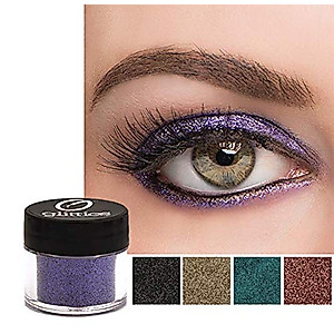 Glitties - Indian Ink - Cosmetic Grade Extra Fine (.006") Loose Glitter Powder Safe for Skin! Perfect for Makeup, Body Tattoos, Face, Hair, Lips, Soap, Lotion, Nail Art - (30 Gram Jar)